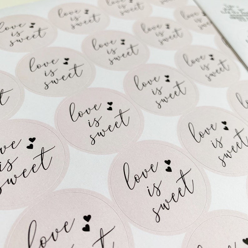 Love is Sweet Wedding Stickers Confetti Stickers // KRAFT - Etsy