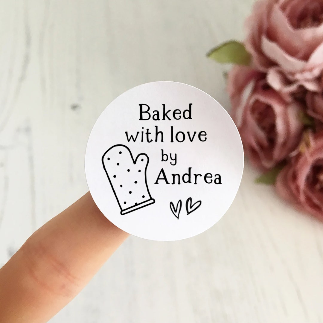 BAKED WITH LOVE Stickers - Cute Personalised "homemade" Stickers ...
