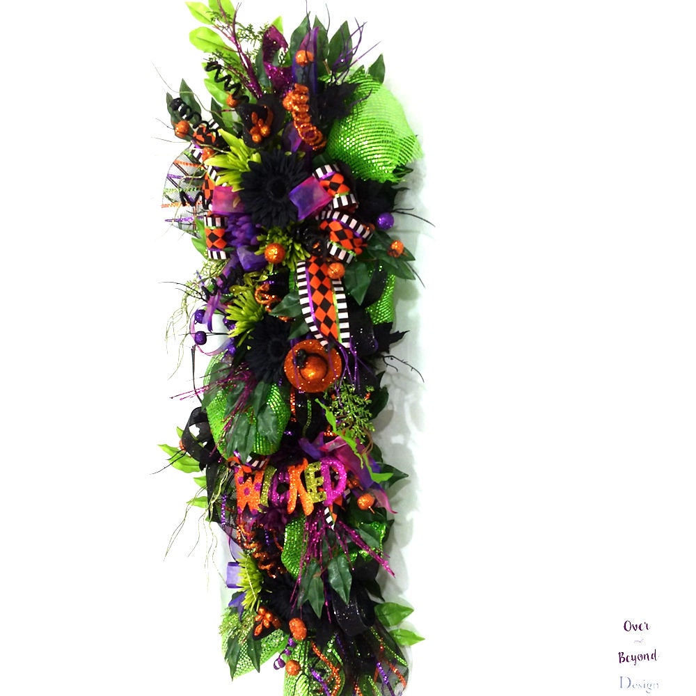 Halloween Swag for Front Door, Halloween Decorations, Wicked Swag ...