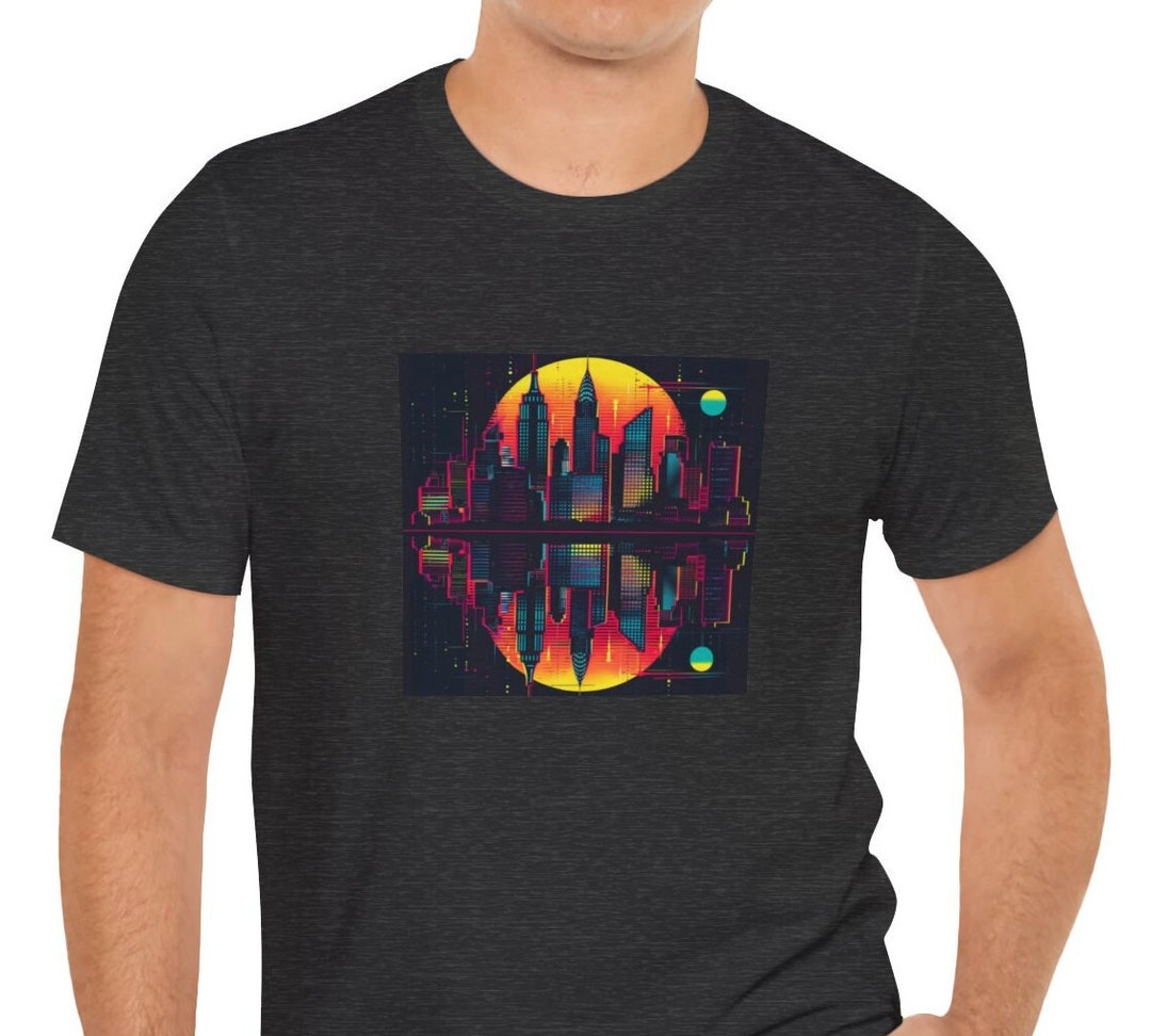 Retro Cityscape Shirt 80's 90's T-shirt Sunset City - Etsy