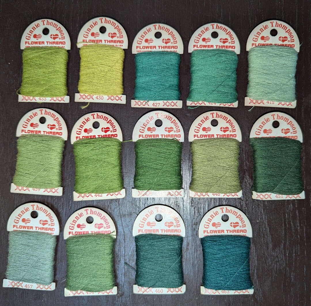Ginnie Thompson Flower Thread-green Tones - Etsy