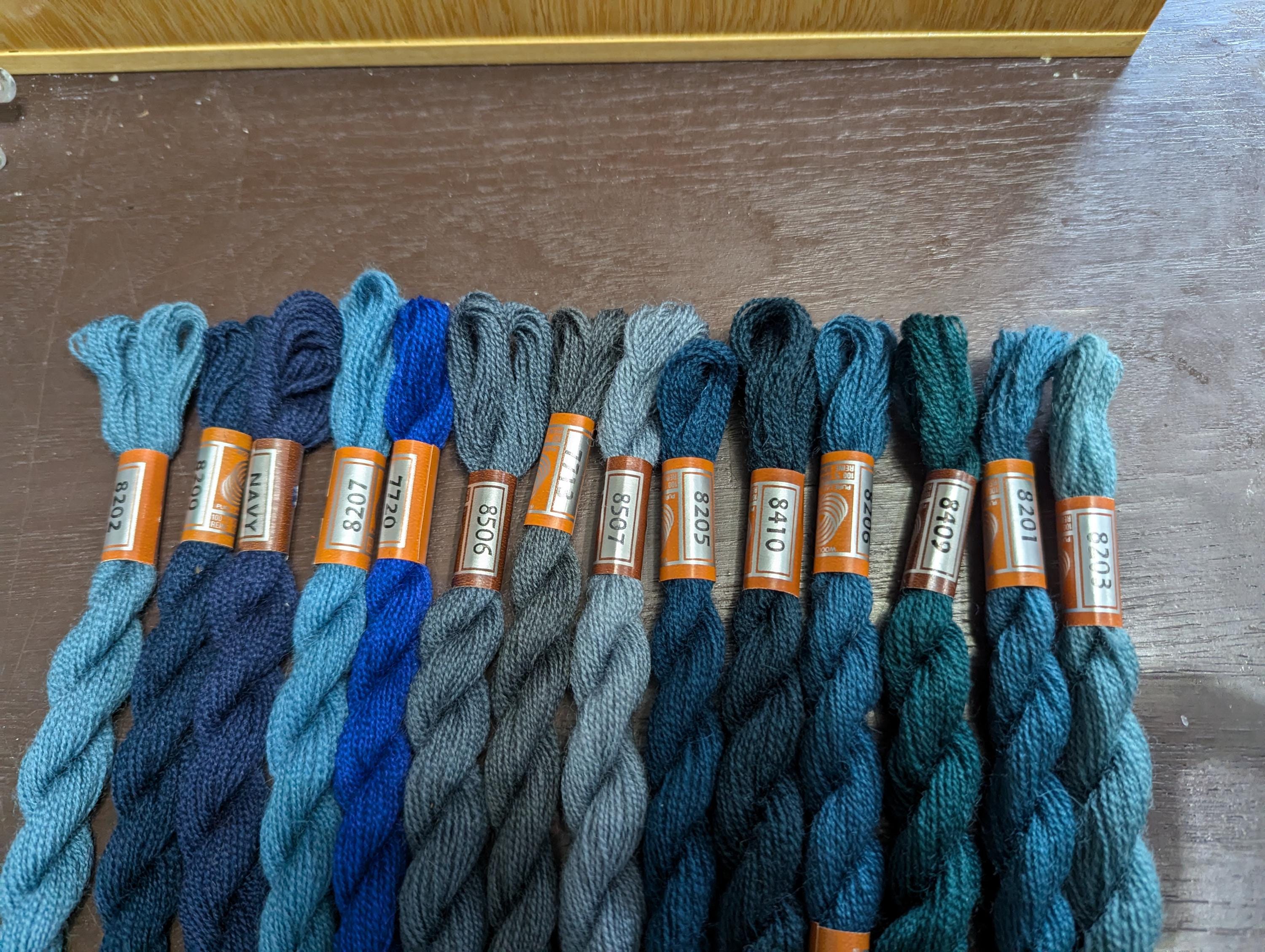 Vintage DMC Embroidery Thread: Dark Blue Variations(wool) - Etsy