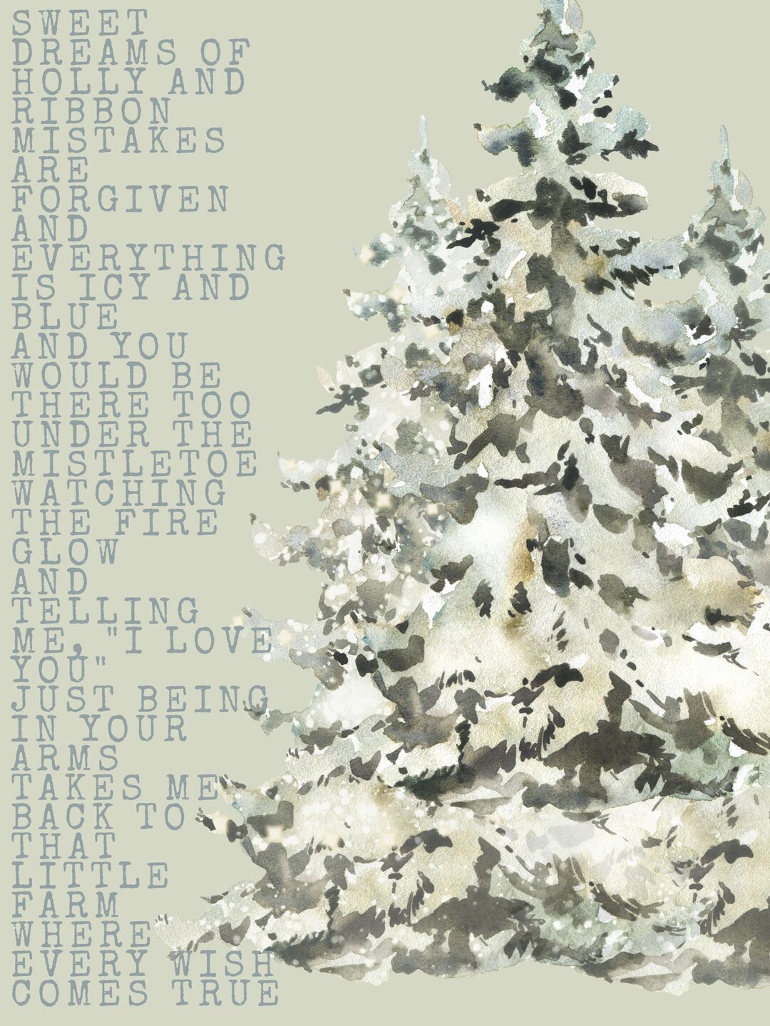 Christmas Tree Farm Print, Taylor Swift Poster, Christmas Print ...