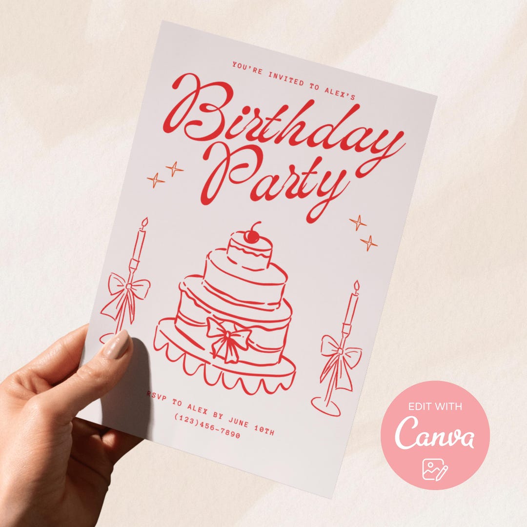 Editable Birthday Party Invitation Template: DIY Printable Invite ...