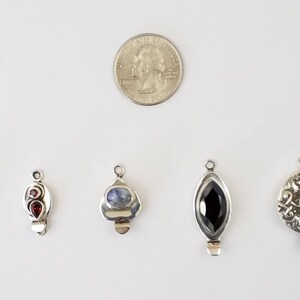 Sterling Silver Stone Box Clasp, Labradorite, Moonstone, Black Onyx ...