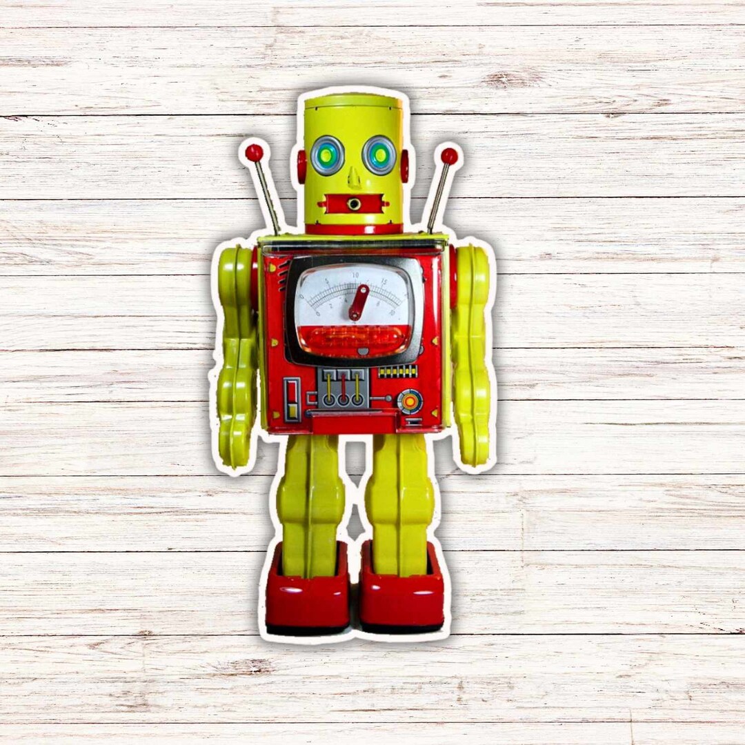 Yellow-bot Sticker - Etsy