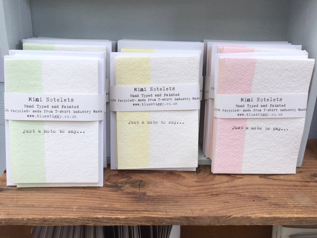 Eco Friendly Mini Notecards - Hand Painted and Typed on My Vintage ...
