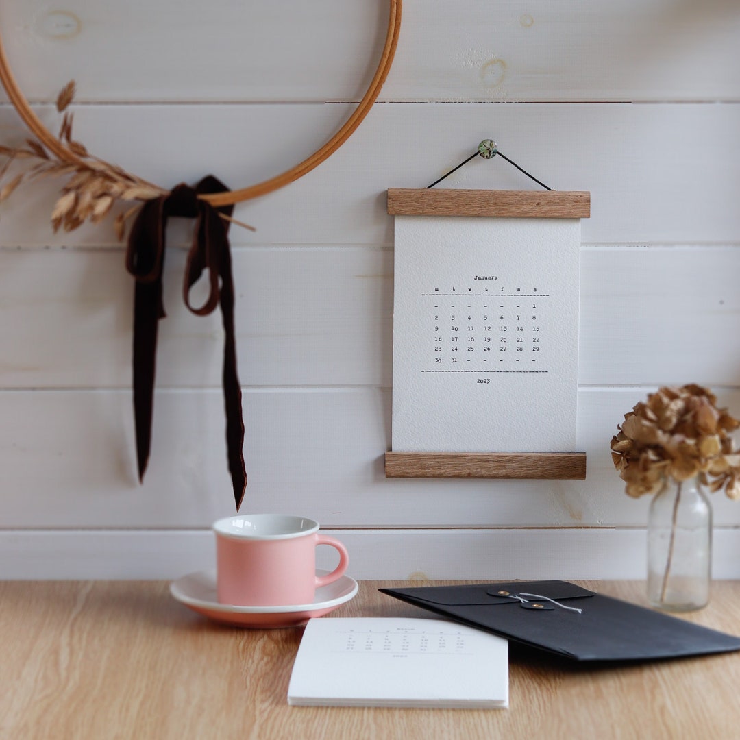 Small 2023 Typed Wall Calendar Eco Conscious Wall Decor for - Etsy