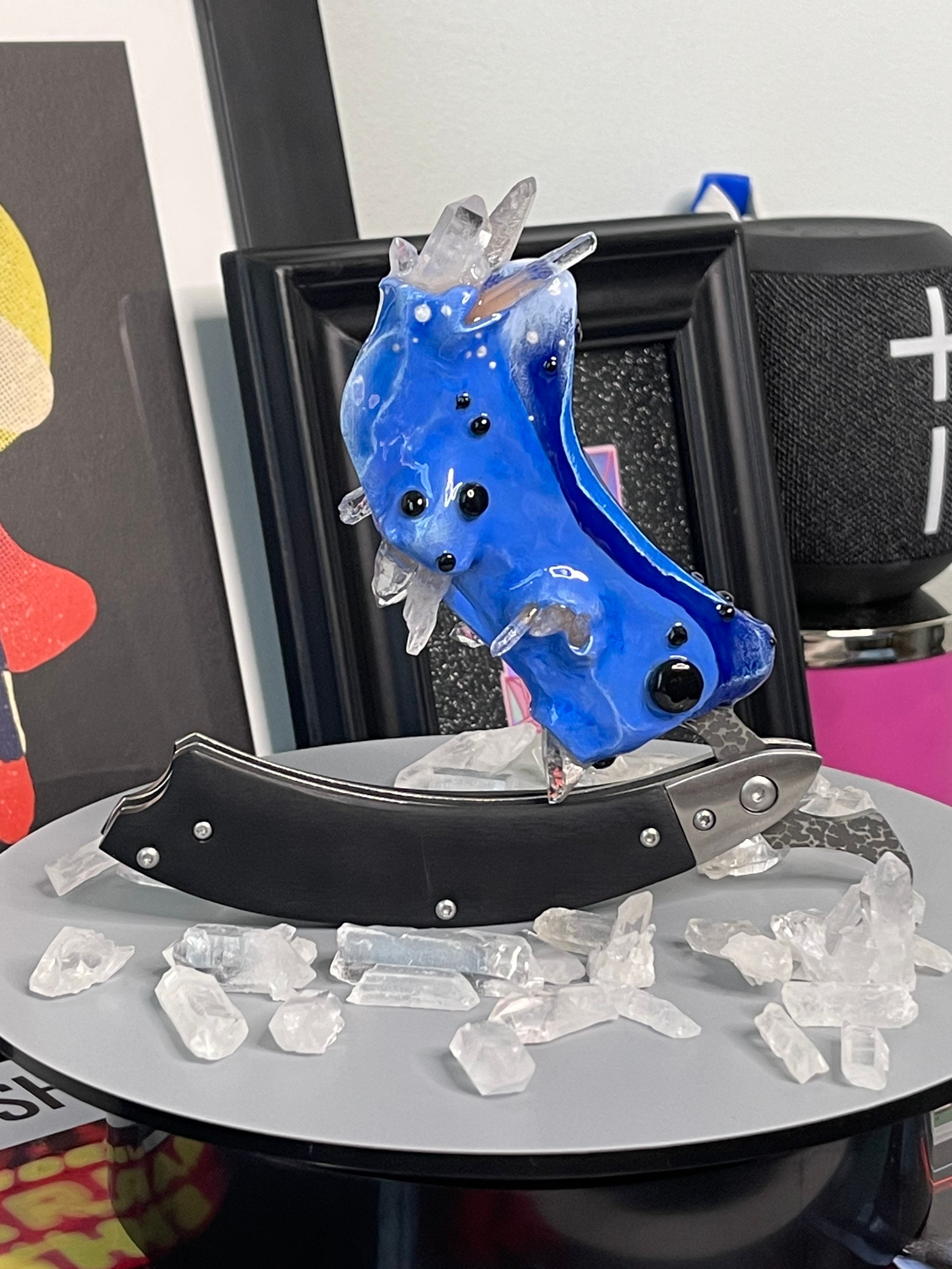 Crystalized Straight Razor - Crystal Quartz, Crystal Art, Crystal Decor ...