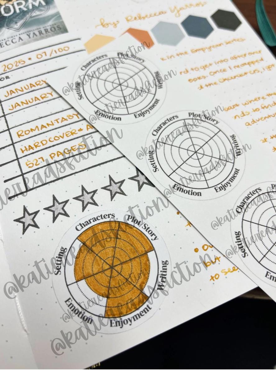 Printable Book Review Stickers for Reading Journal - Etsy