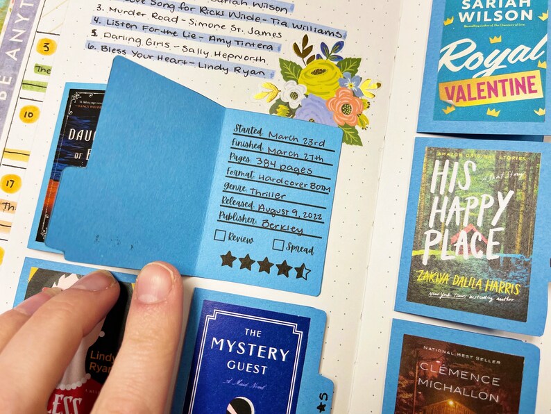 Reading Journal Mini Book Review File Folders Cursive - Etsy