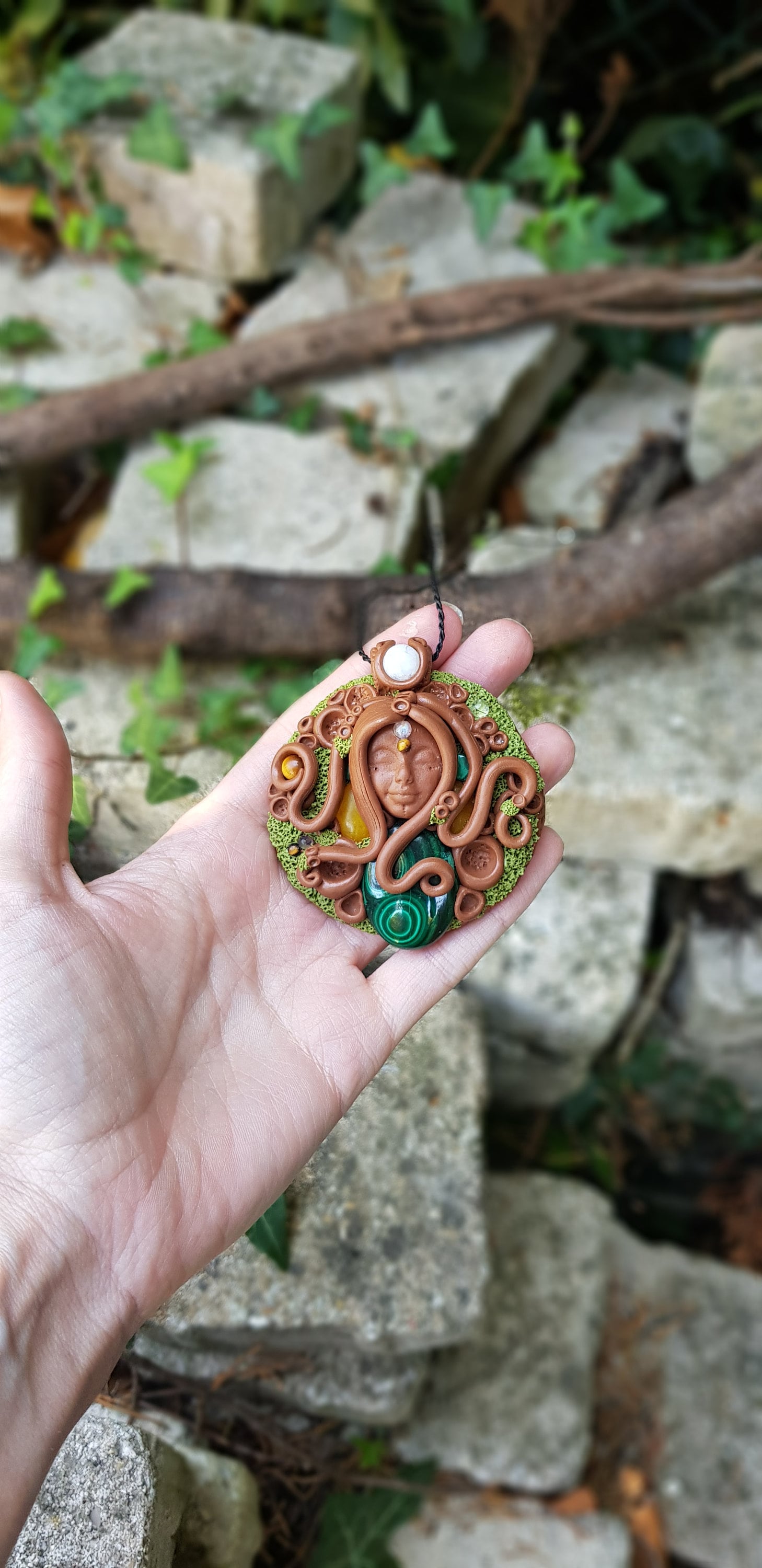 The Goddess of Moss: Goddess of the Forest Pendant in Polymer - Etsy
