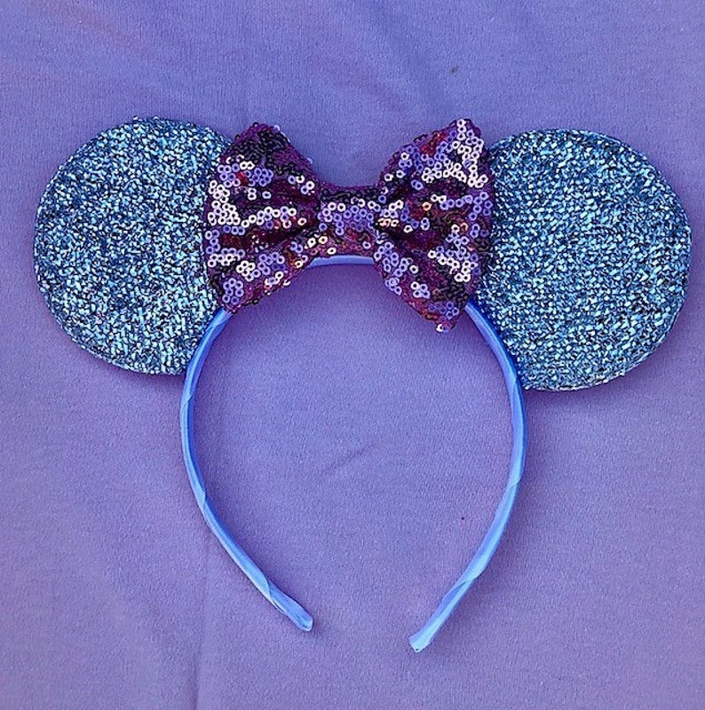 Create Your Own Custom Sparkly Silver Minnie Mouse Ears - Etsy