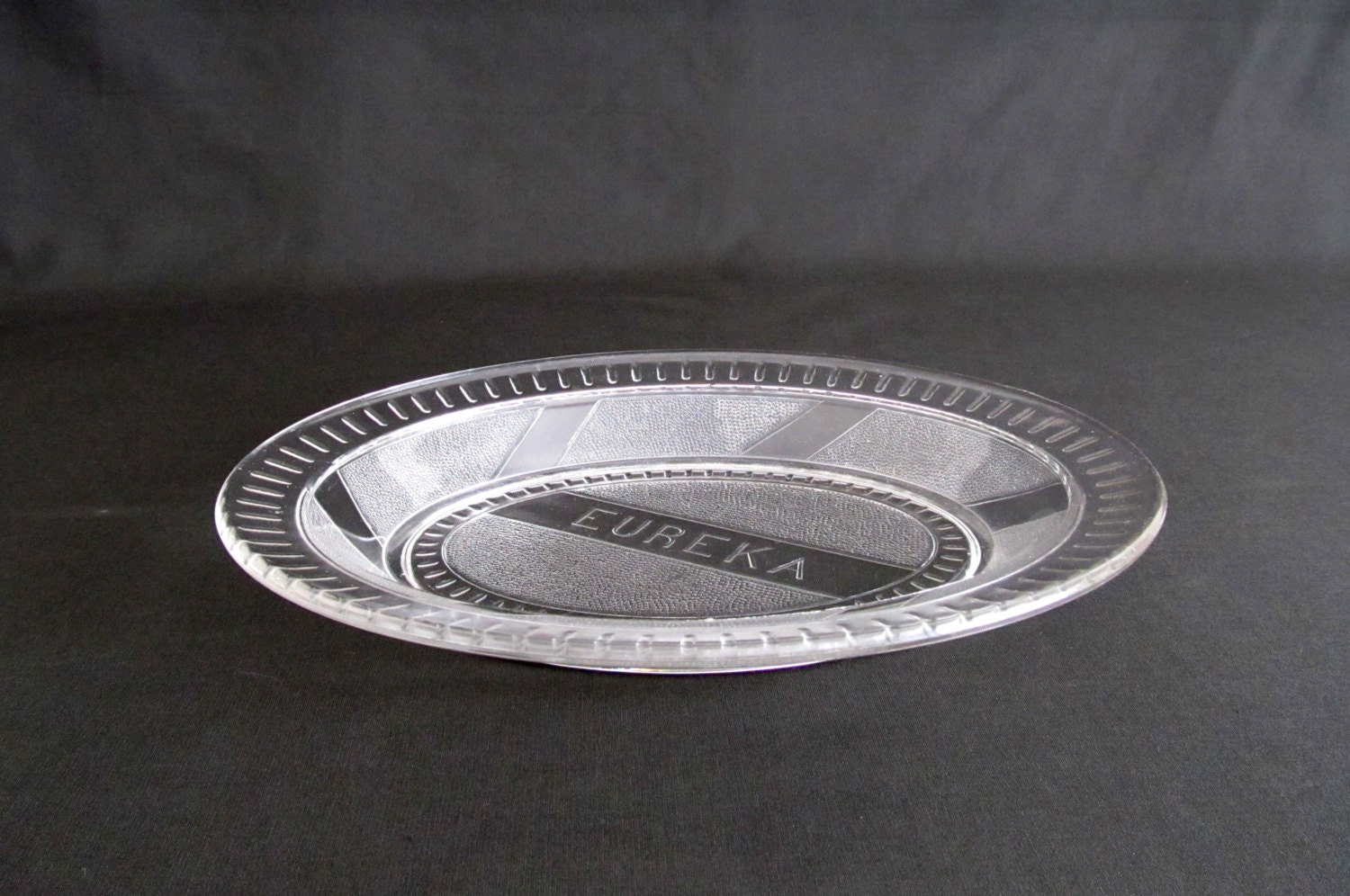 Victorian Antique Glassware EAPG Glass Oval Plate Pressed Glass Eureka ...