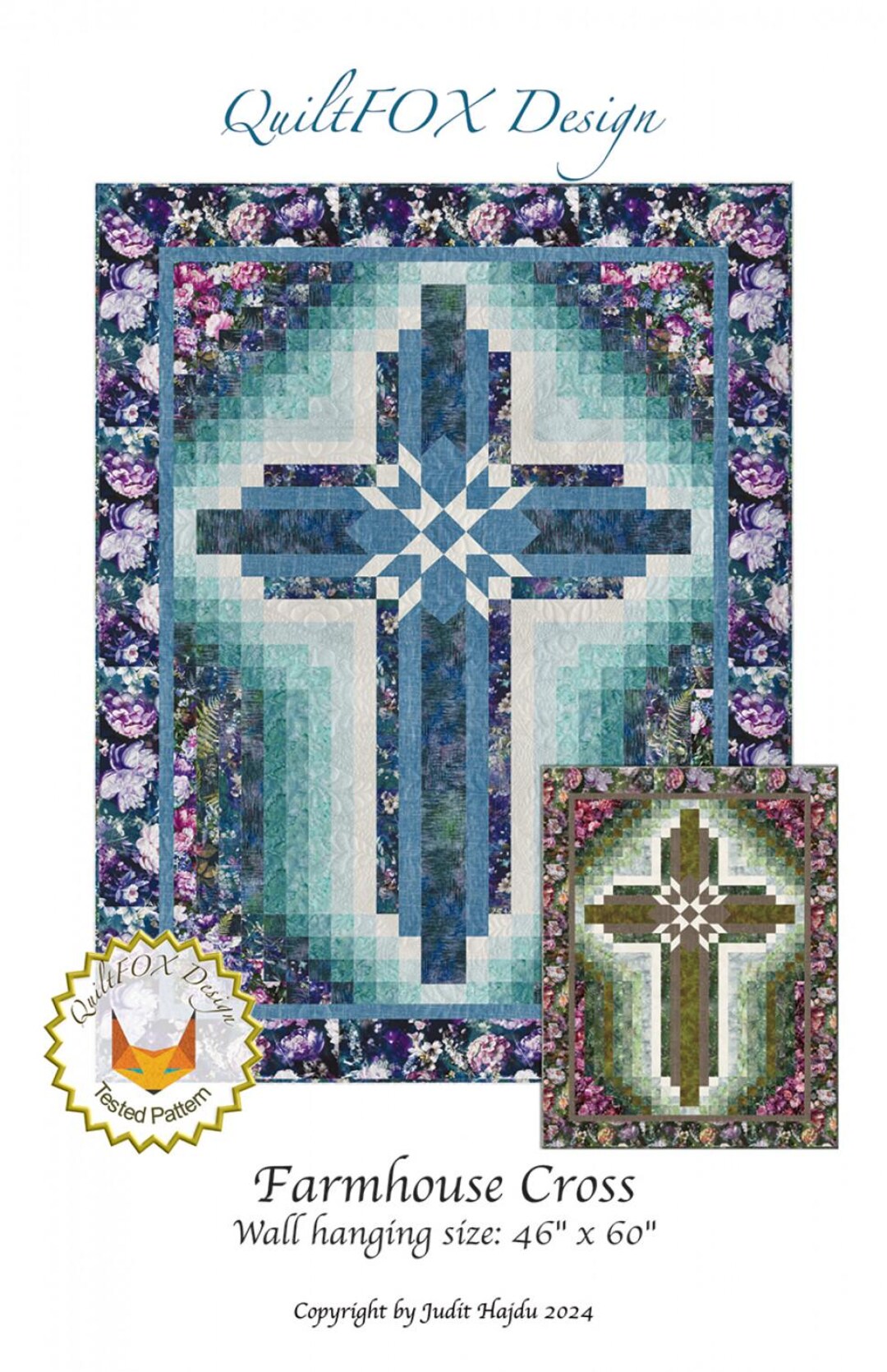 Farmhouse Cross Botanical Garden Quilt Pattern-quiltfox Designs ...