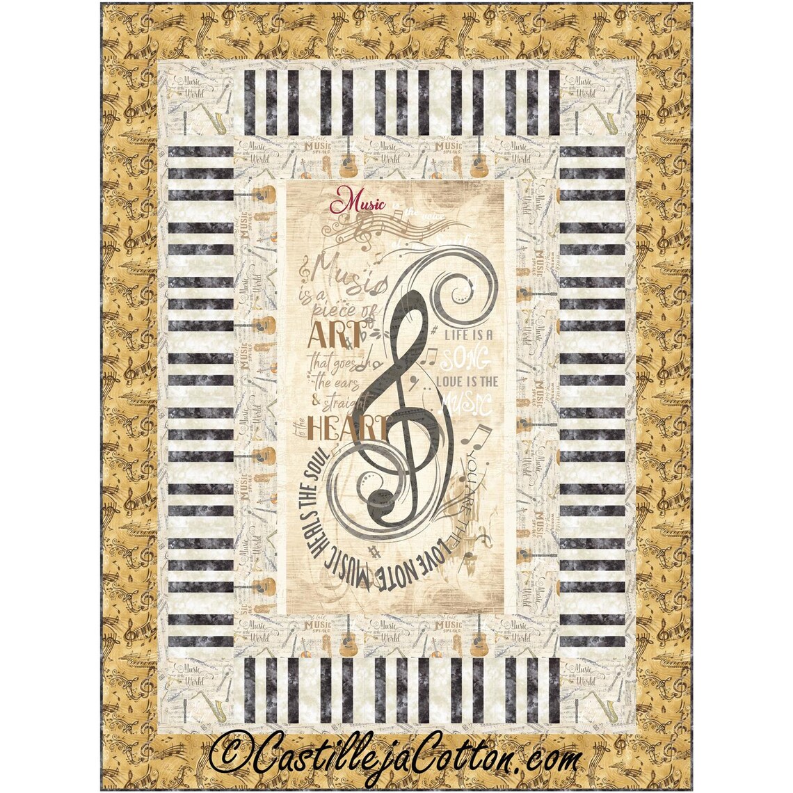Piano Music Panel Quilt Pattern PDF Quilt Pattern-diane Mcgregor ...