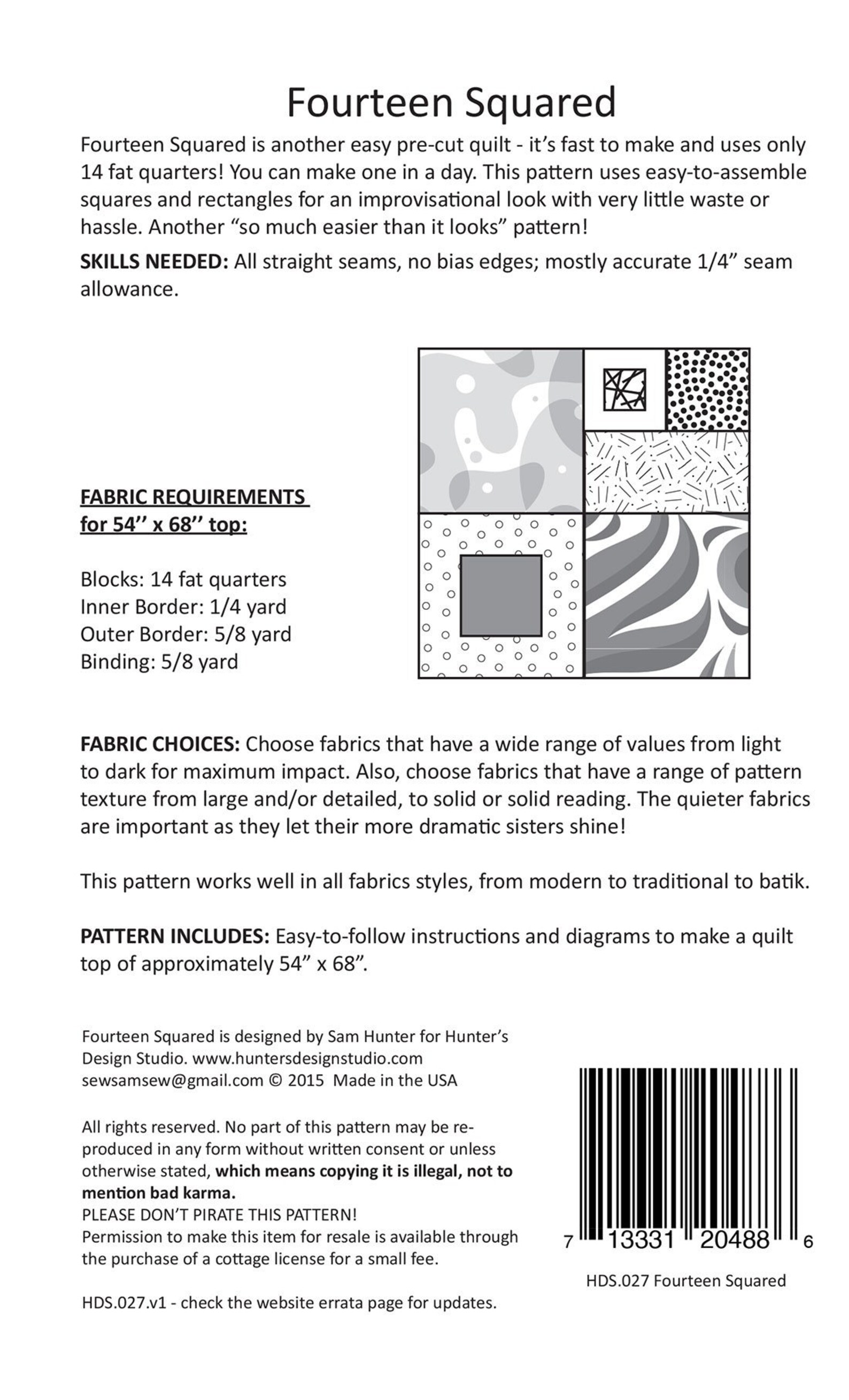 Fourteen Squared Quilt Pattern-hunters Design Studio Quilt - Etsy