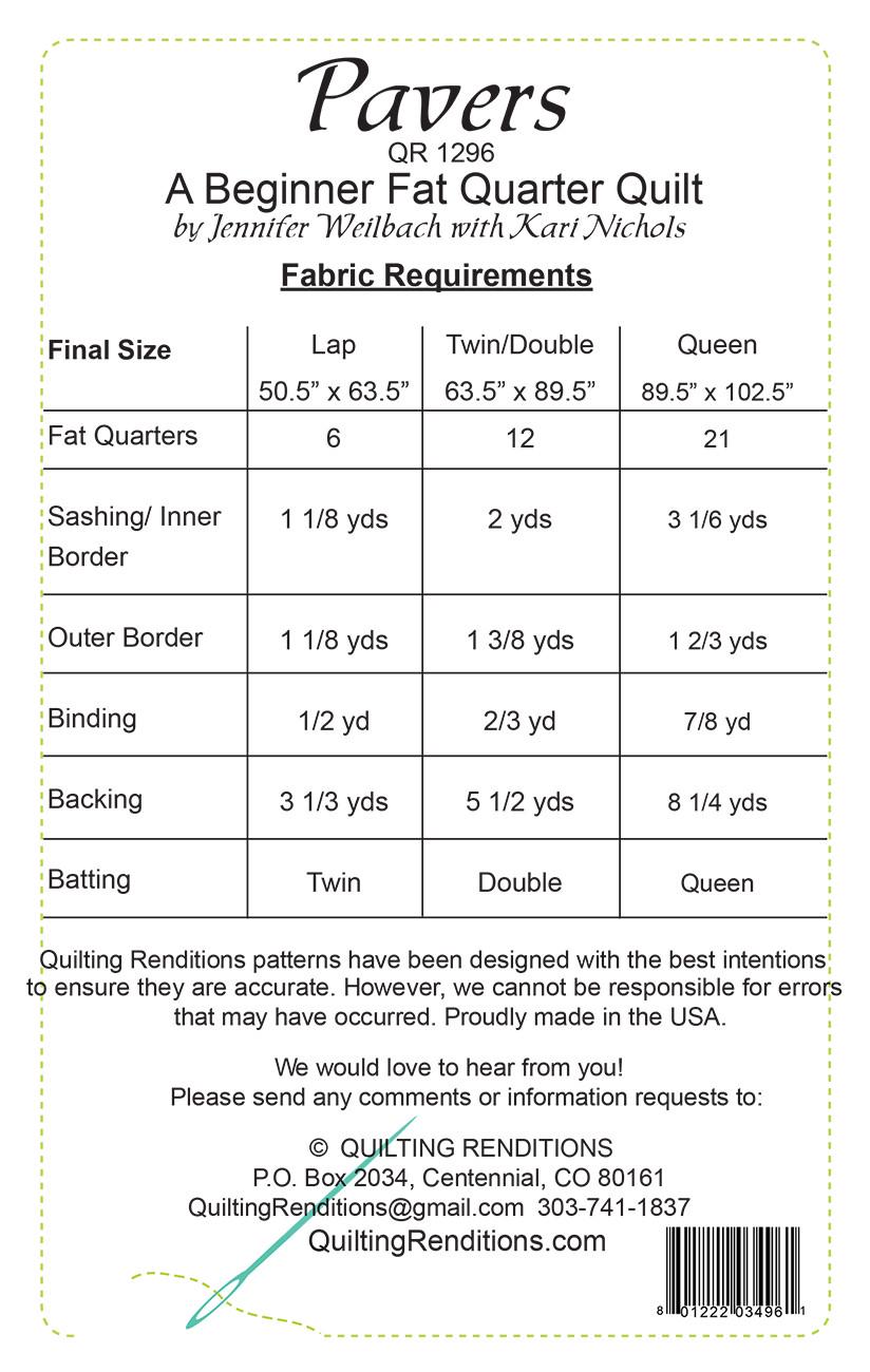 Pavers Quilt Pattern-quilting Renditions-pieced Quilt Pattern-kari ...
