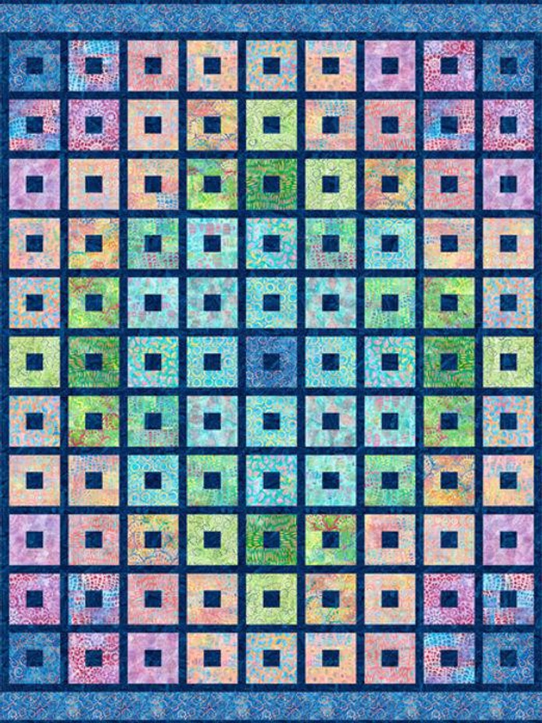 PDF Quilt Pattern-sashy Squares Quilt Pattern - Fat Quarter Pattern ...