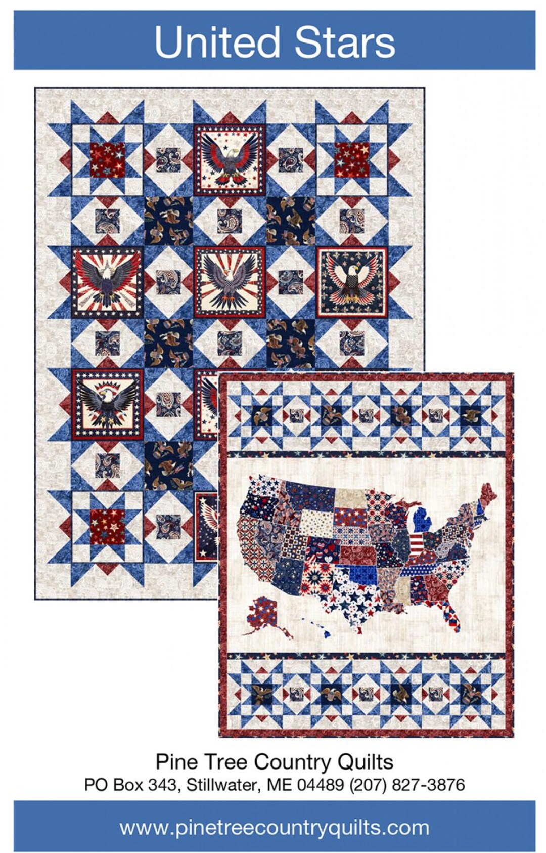 United Stars Quilt Pattern PDF Quilt Pattern-pine Tree Country Quilts ...