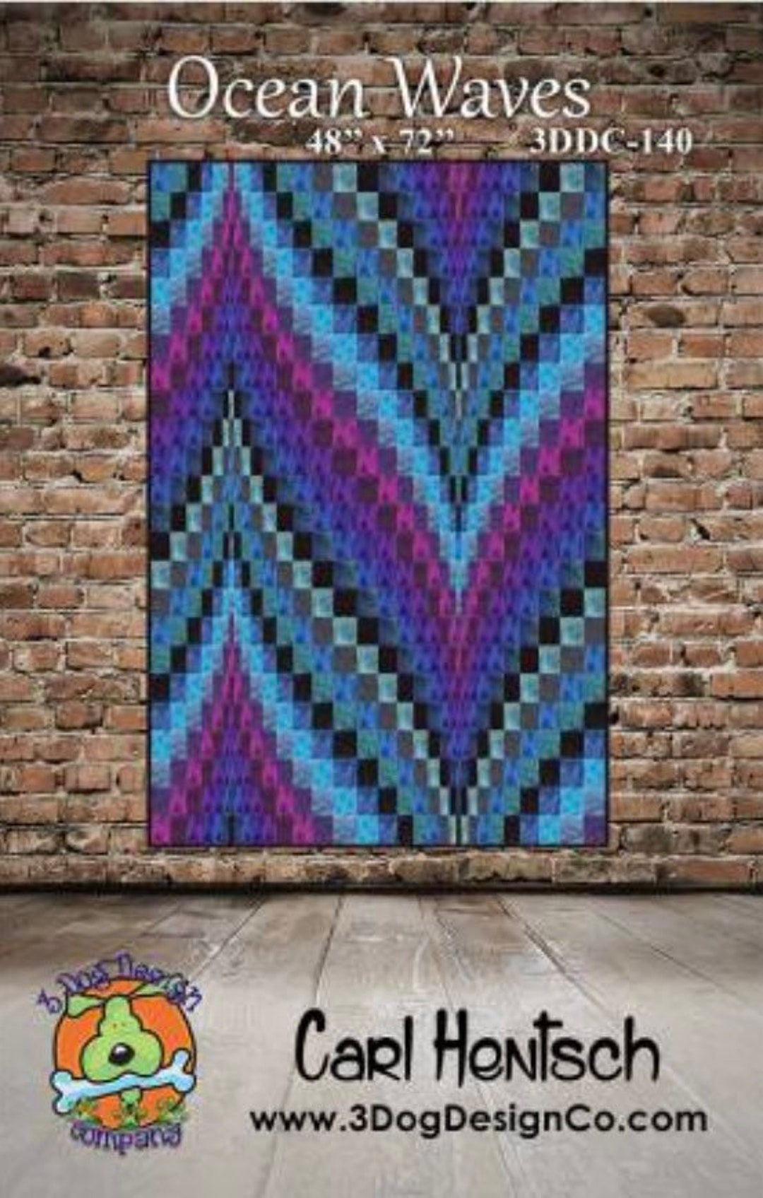 Ocean Waves Quilt Pattern 48x72 by Carl Hentsch 3 Dog Design - Etsy