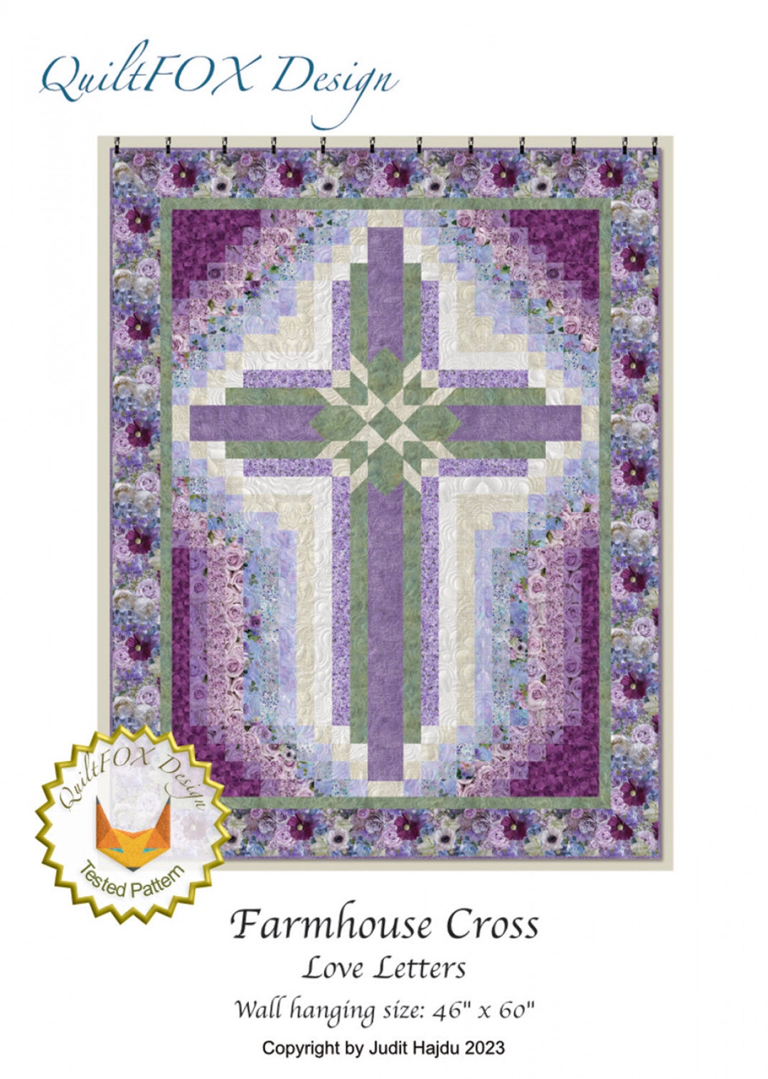 Farmhouse Cross Love Letters Quilt Pattern-quiltfox Designs-religious ...