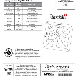 Evergreen Fern Quilt Pattern by Quiltworx-judy Niemeyer Quilting - Etsy