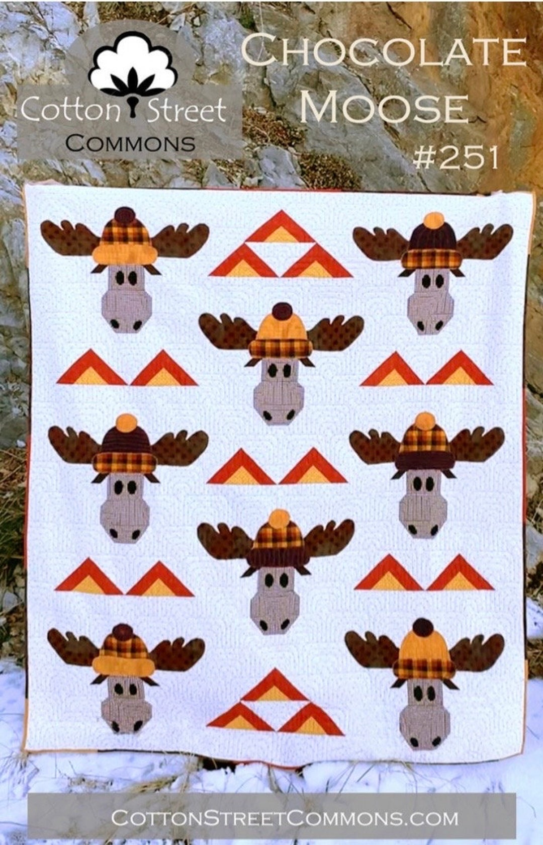 Chocolate Moose Quilt Pattern-holiday Quilt Pattern-cotton Street ...