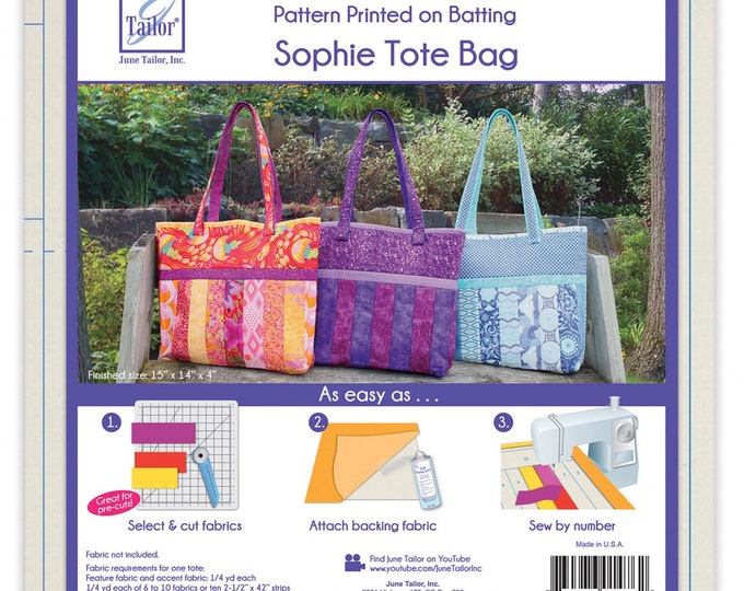 Quilt as You Go Sophie Tote Bag Kit-batting and Pattern by June Tailor ...