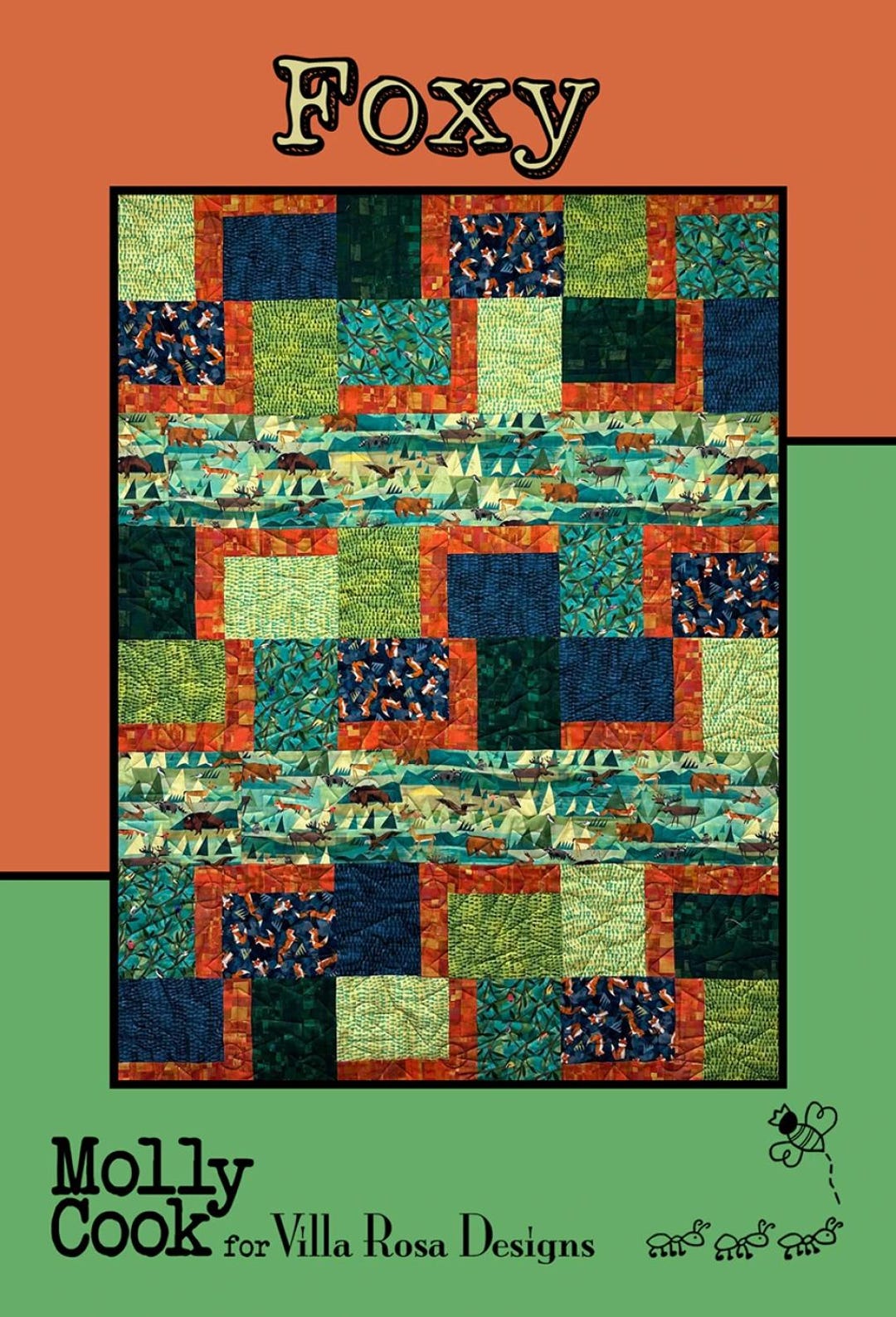 Foxy Quilt Pattern: Modern Patchwork Design (PDF Download 48x64 Inches ...
