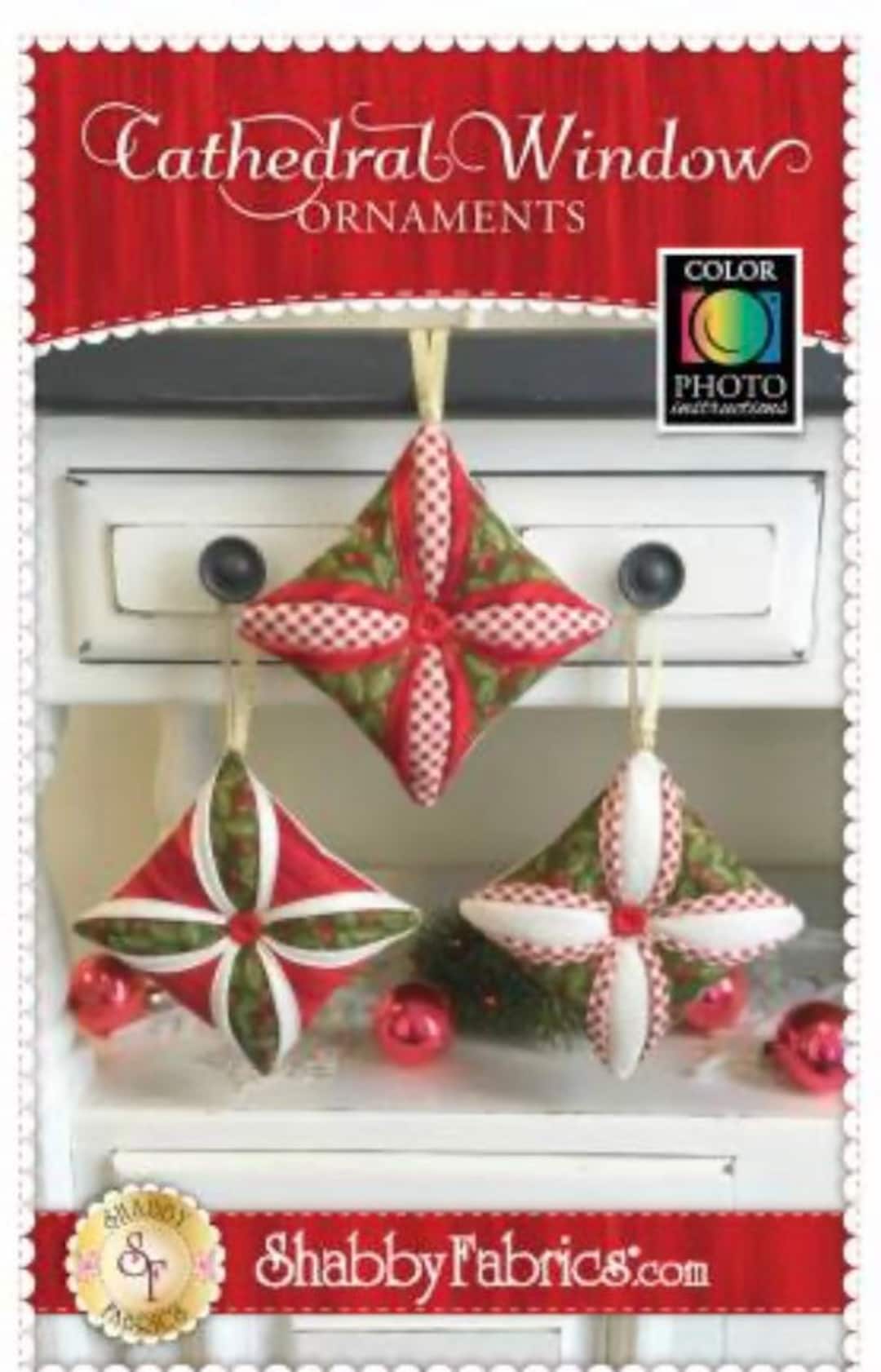 Cathedral Window Ornament Pattern-shabby Fabrics-christmastree Ornament ...
