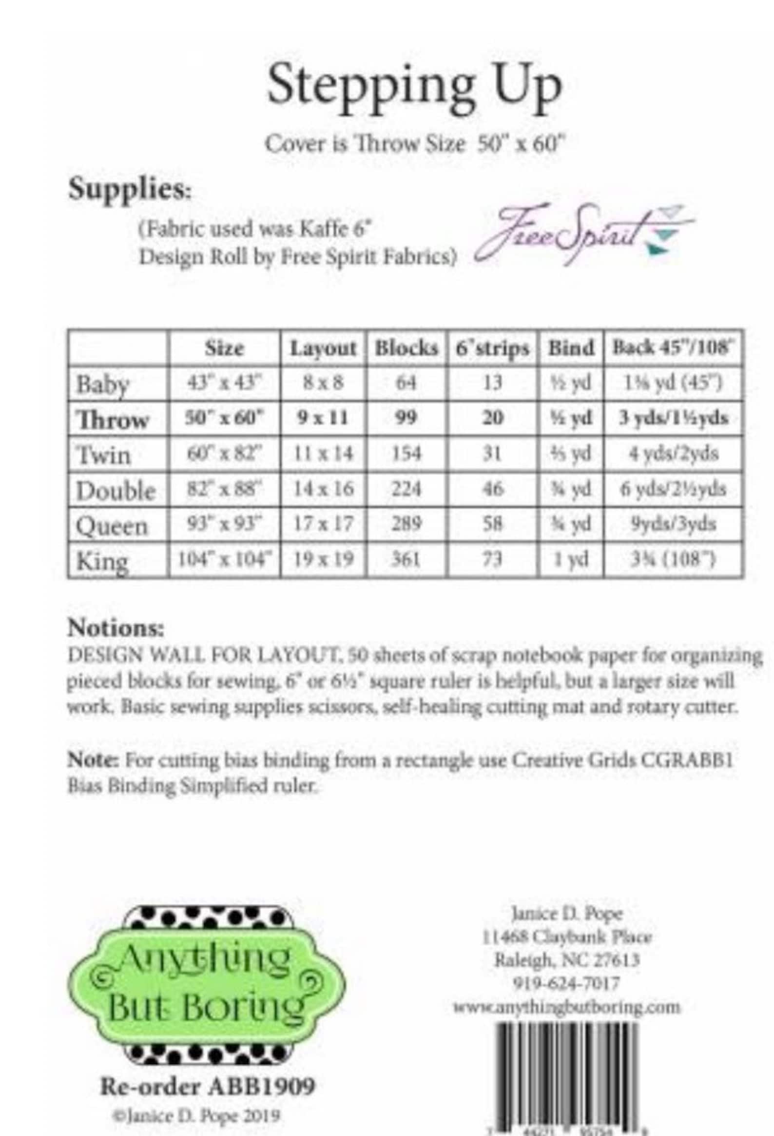 Stepping Up-quilt Pattern-anything but Boring - Etsy