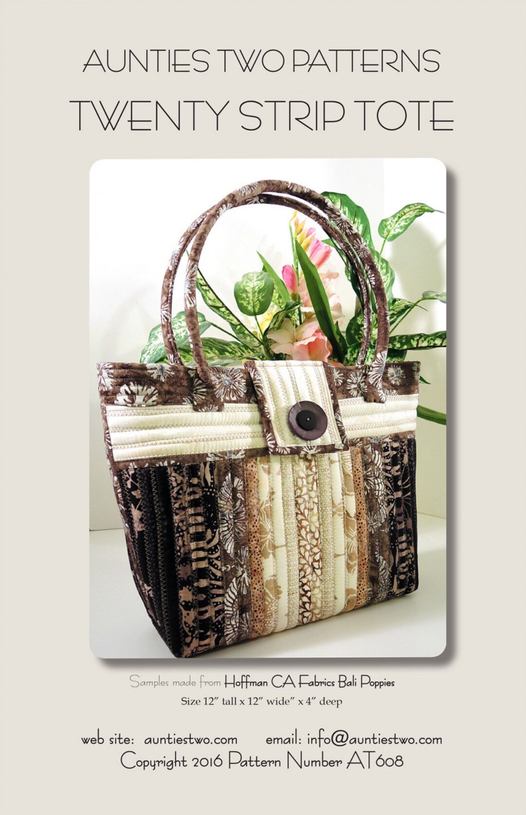 Twenty Strip-tote Bag Pattern-aunties Two-carol Mcleod - Etsy
