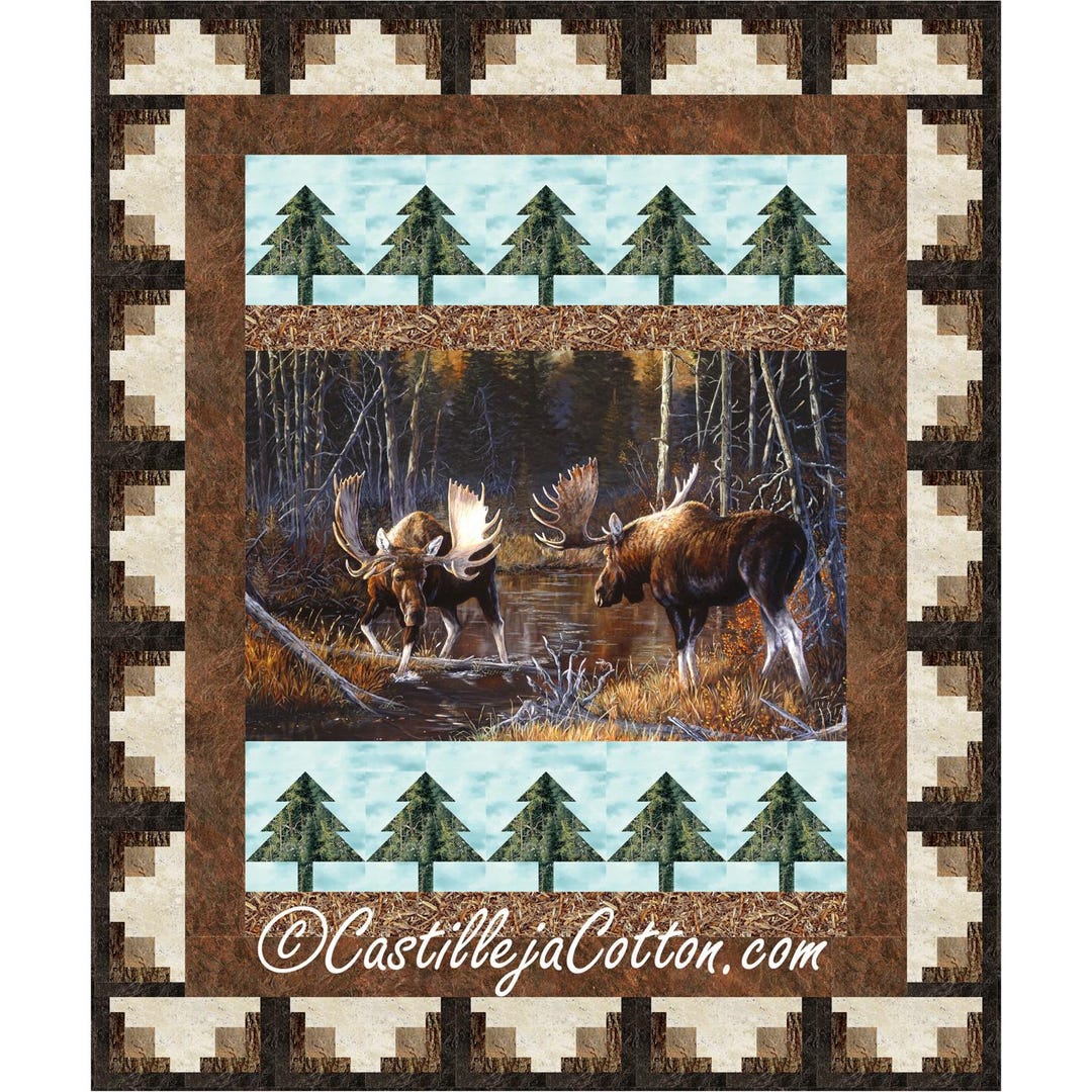 Moose in the Stream Panel Quilt Pattern PDF Quilt Pattern-diane Mcgregor-castilleja Cotton - Etsy