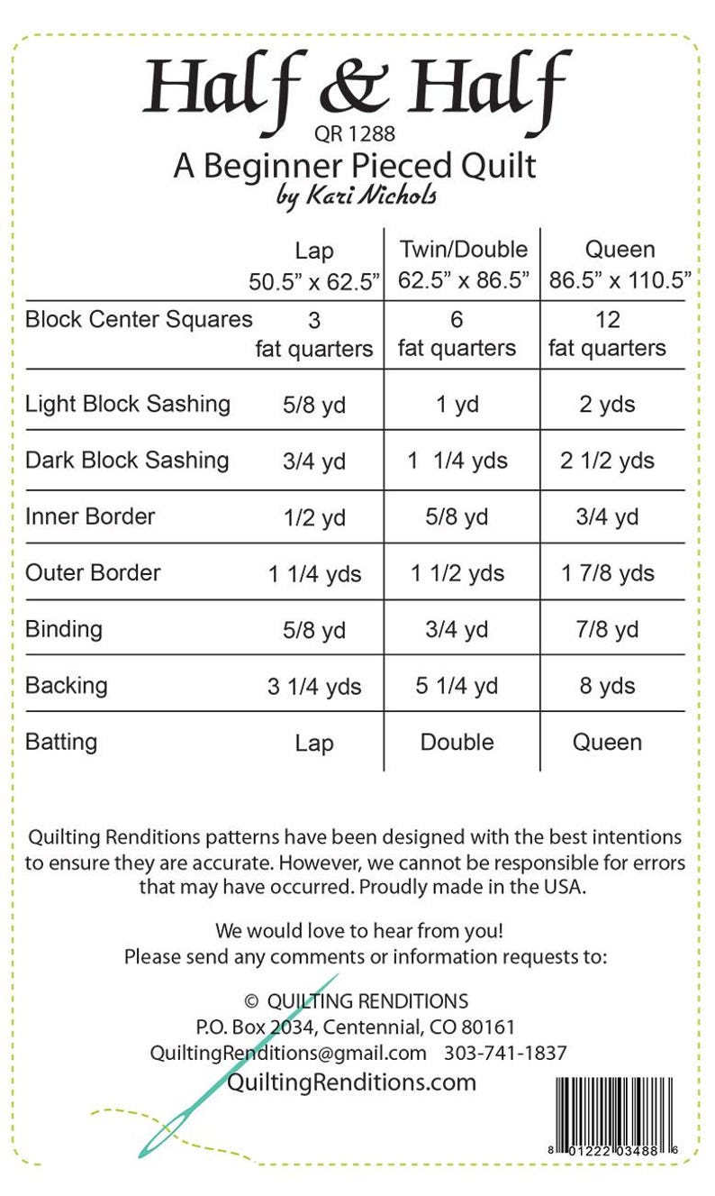 Half & Half Quilt Pattern PDF Quilt Pattern-pieced Quilt Pattern by ...