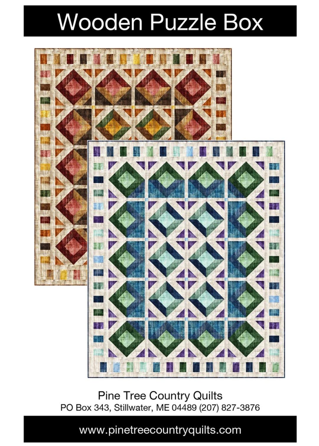 Wooden Puzzle Box Quilt Pattern PDF Quilt Pattern-pine Tree Country ...