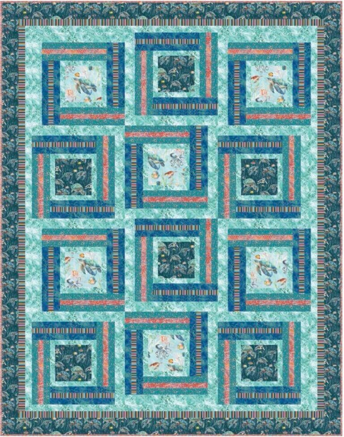 Sea Turtle Spin PDF Quilt Pattern-pine Tree Country Quilts-sandy Boobar ...