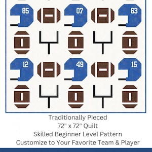Team Football Quilt Pattern by Easy Piecy Quilts Juliah Tiedeman - Etsy