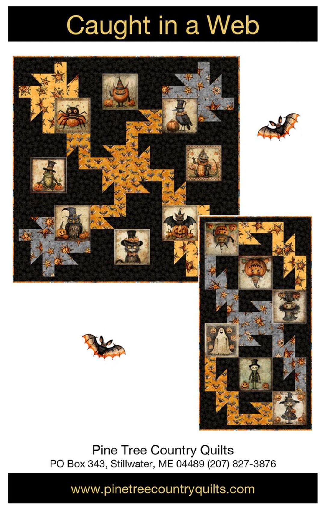 Caught in A Web Panel Quilt Pattern - Pine Tree Country Quilts - Etsy