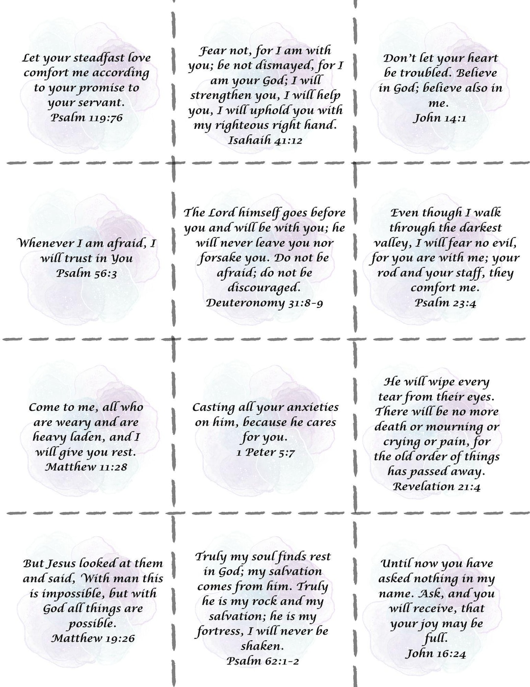 Pocket Prayer Quilt Scripture Cards: Printed Bible Verses - Etsy