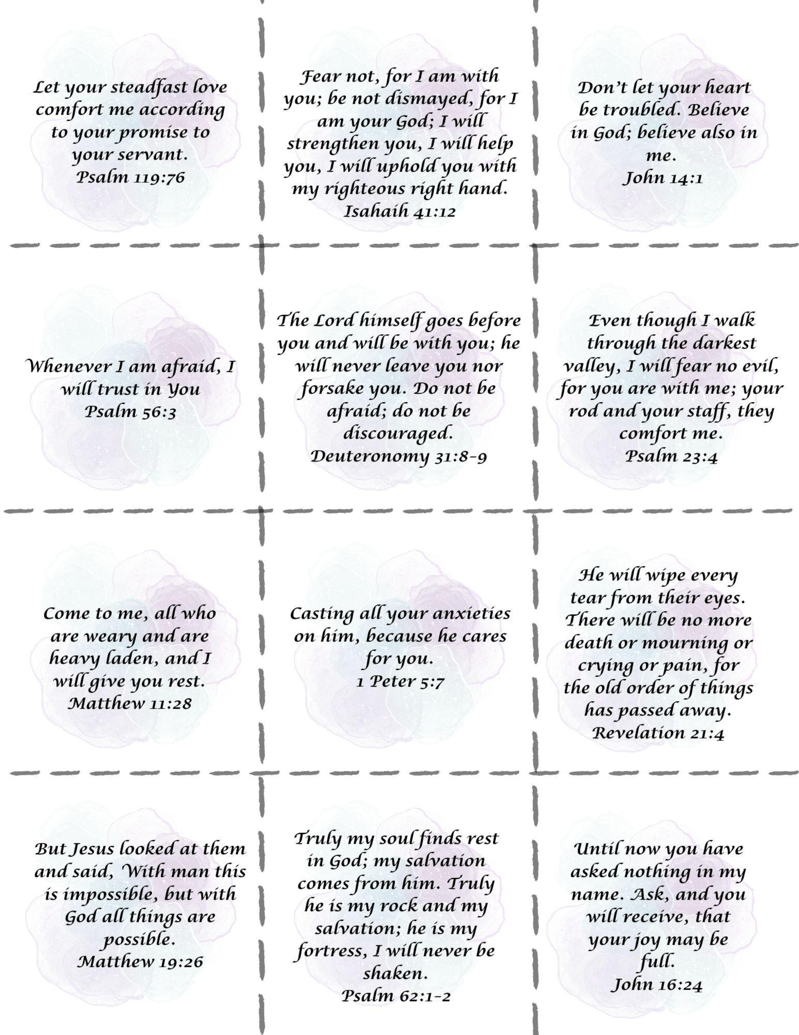 Pocket Prayer Quilt Scripture Cards: Printed Bible Verses - Etsy