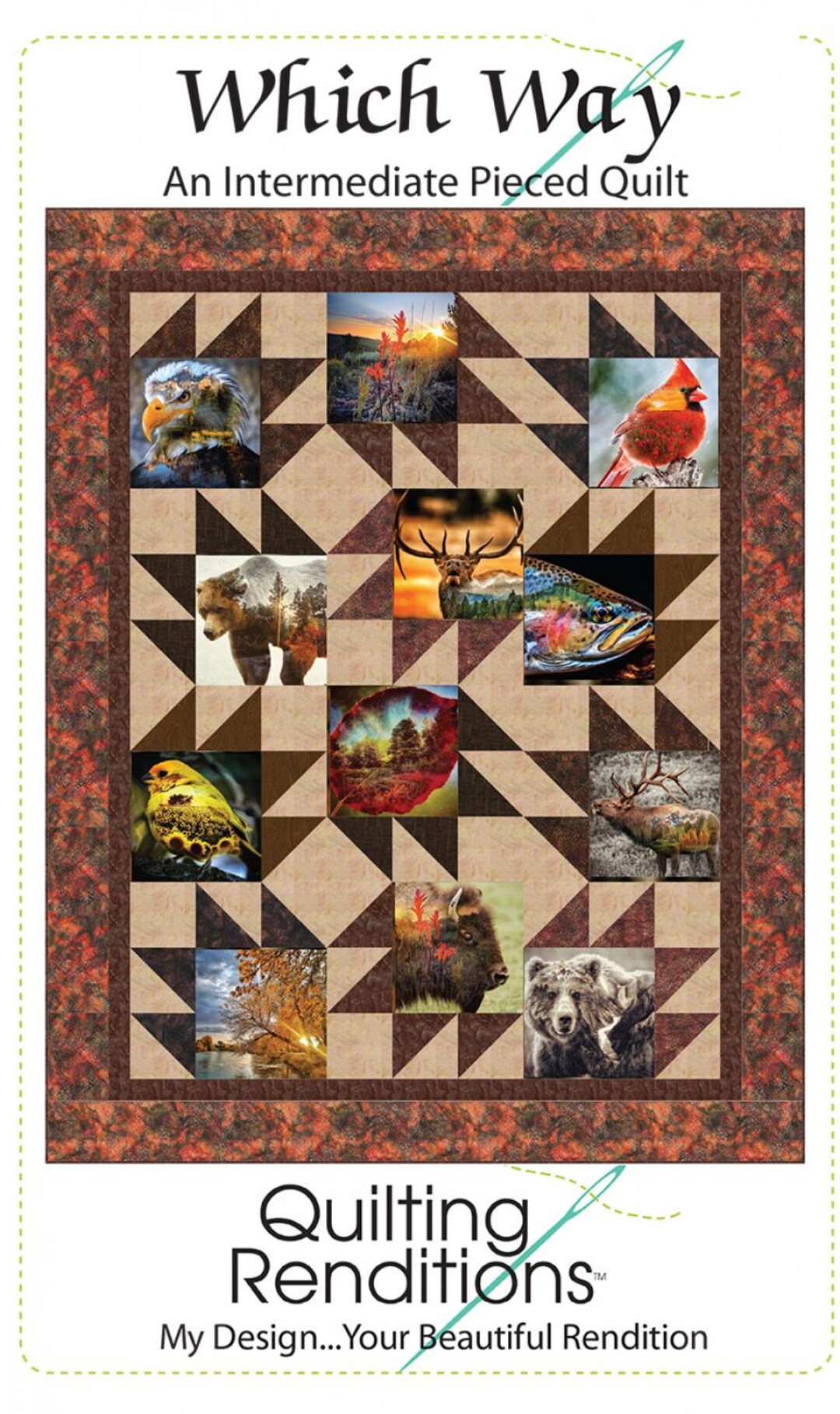 Which Way Quilt Pattern-quilting Renditions-pieced Quilt Pattern-kari ...