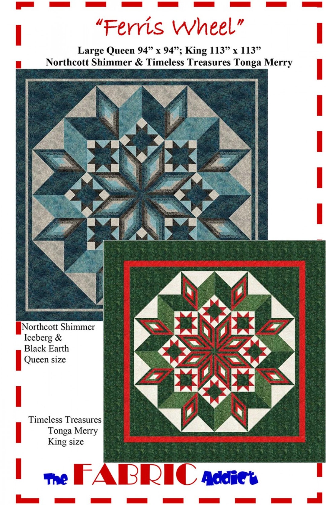 FERRIS WHEEL Quilt Pattern-fabric Addict-star Quilt Pattern - Etsy