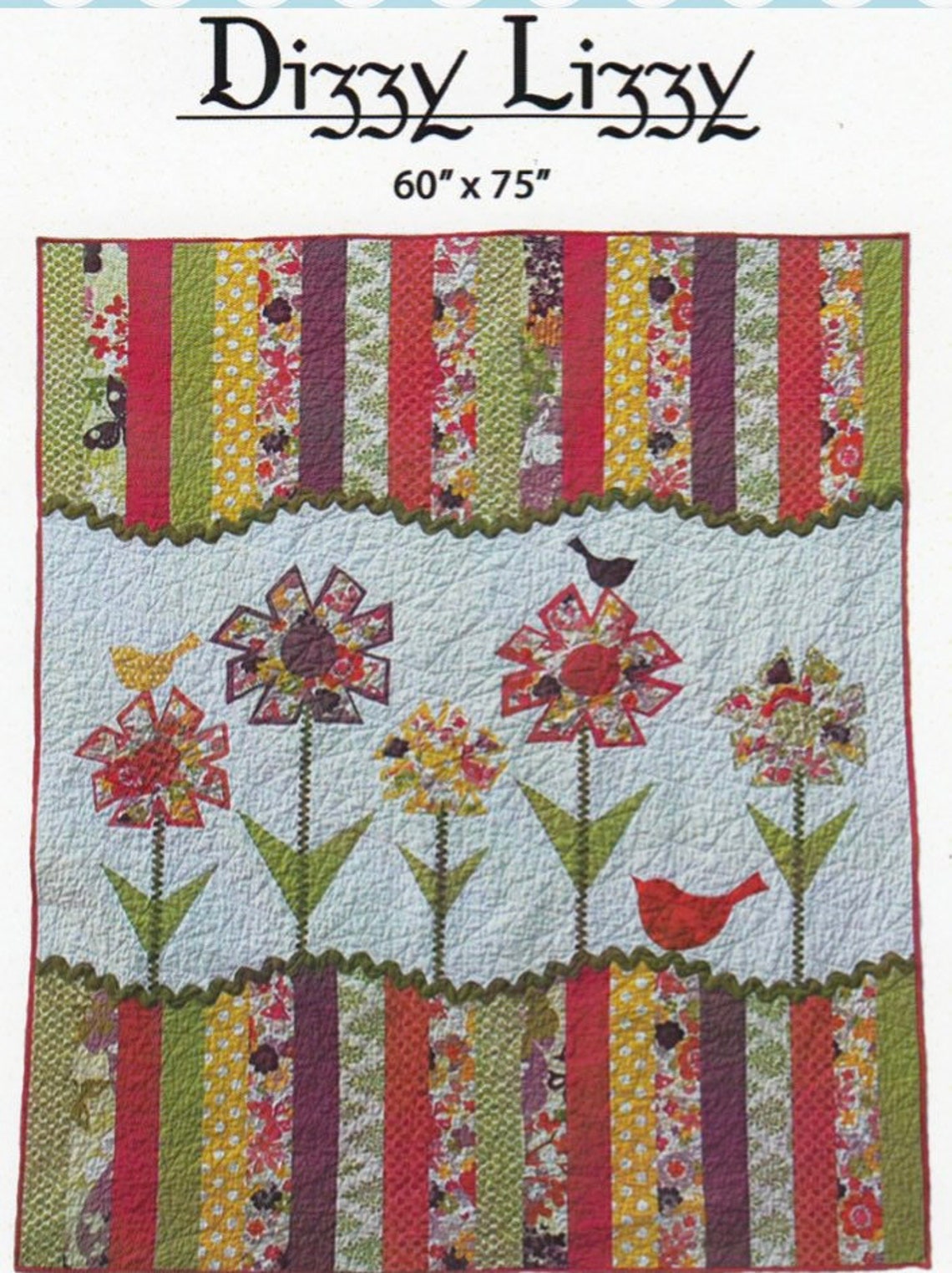Dizzy Lizzy Quilt Pattern-abbey Lane Quilts-flower Quilt | Etsy
