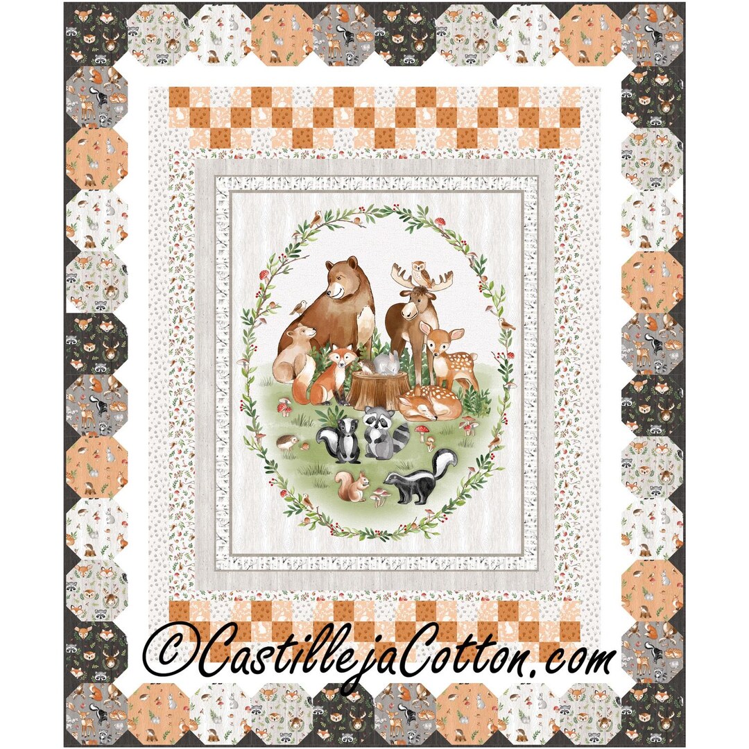 Forest Animals Panel Quilt Pattern PDF Quilt Pattern-diane Mcgregor-castilleja Cotton - Etsy