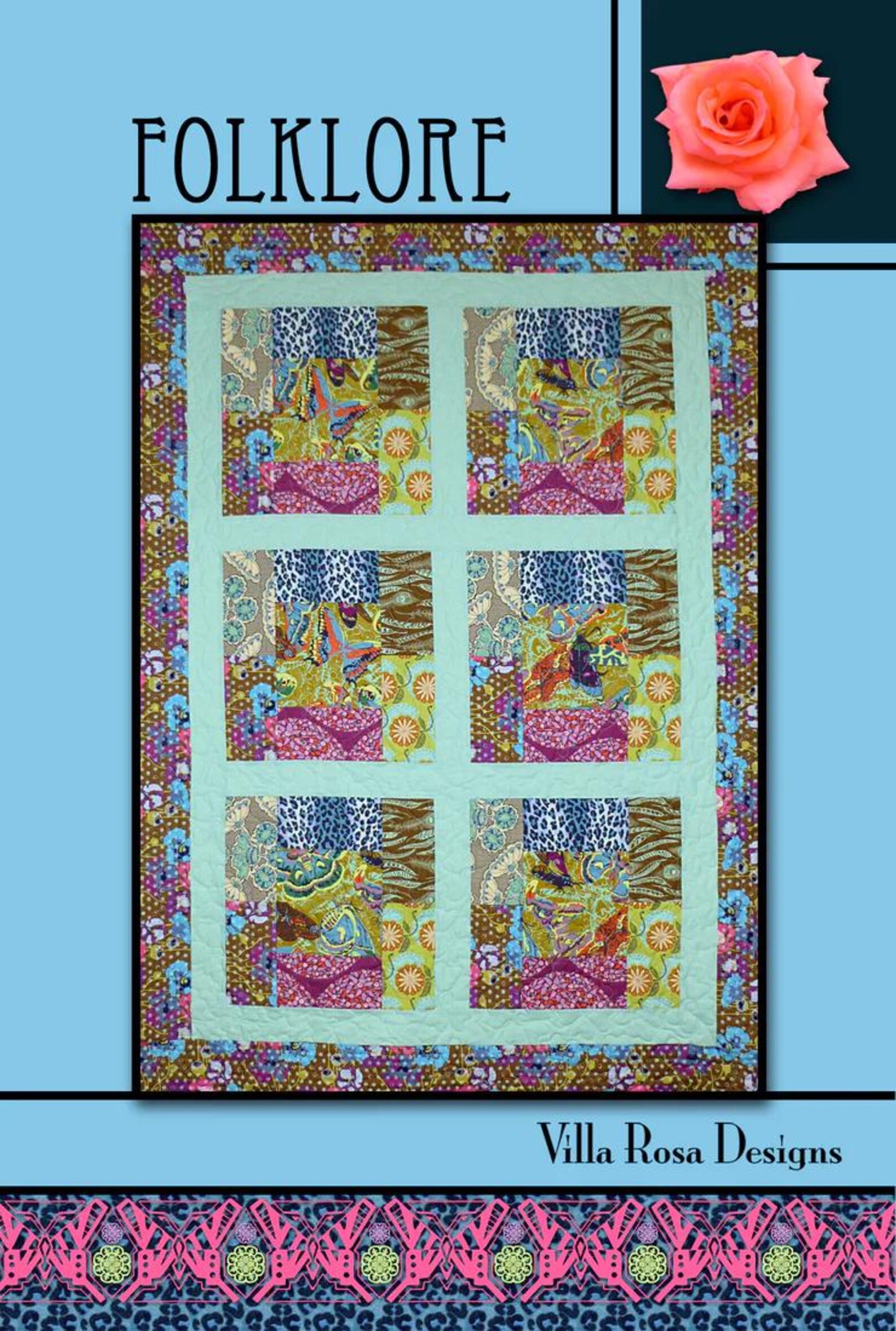 Folklore Quilt Pattern – PDF Download – Fat Quarter Friendly Lap Quilt ...