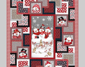 SNOW FRIENDS Panel & Block Design Quilt Pattern, Quilter's Clinic ...