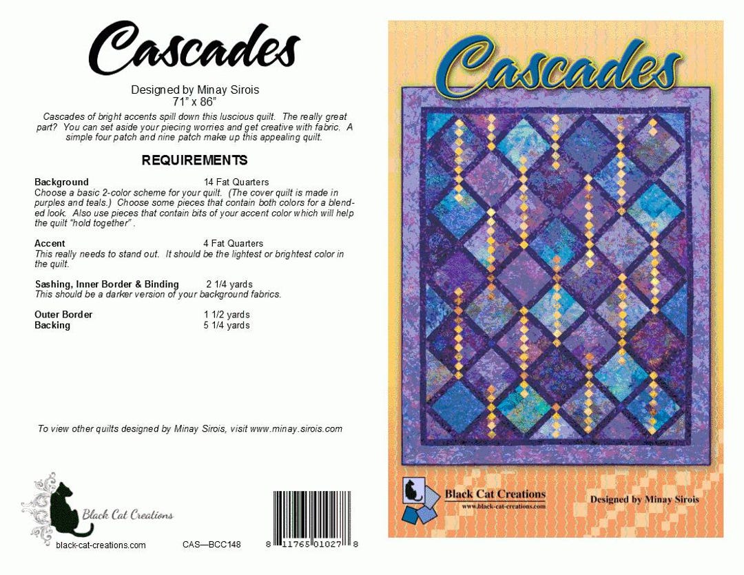 Cascades Quilt Pattern PDF Quilt Pattern-pieced Quilt Pattern by Black Cat Creations - Etsy Canada