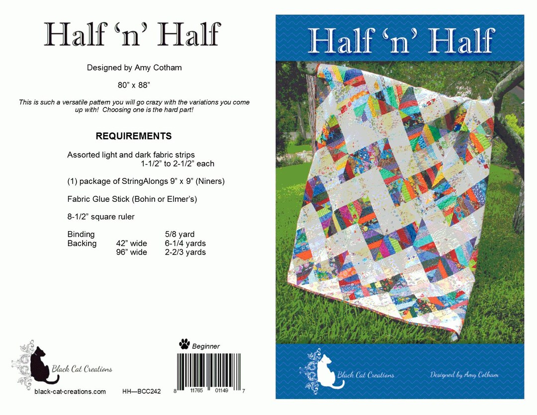 Half N Half Quilt Pattern PDF Quilt Pattern-pieced Quilt Pattern by ...
