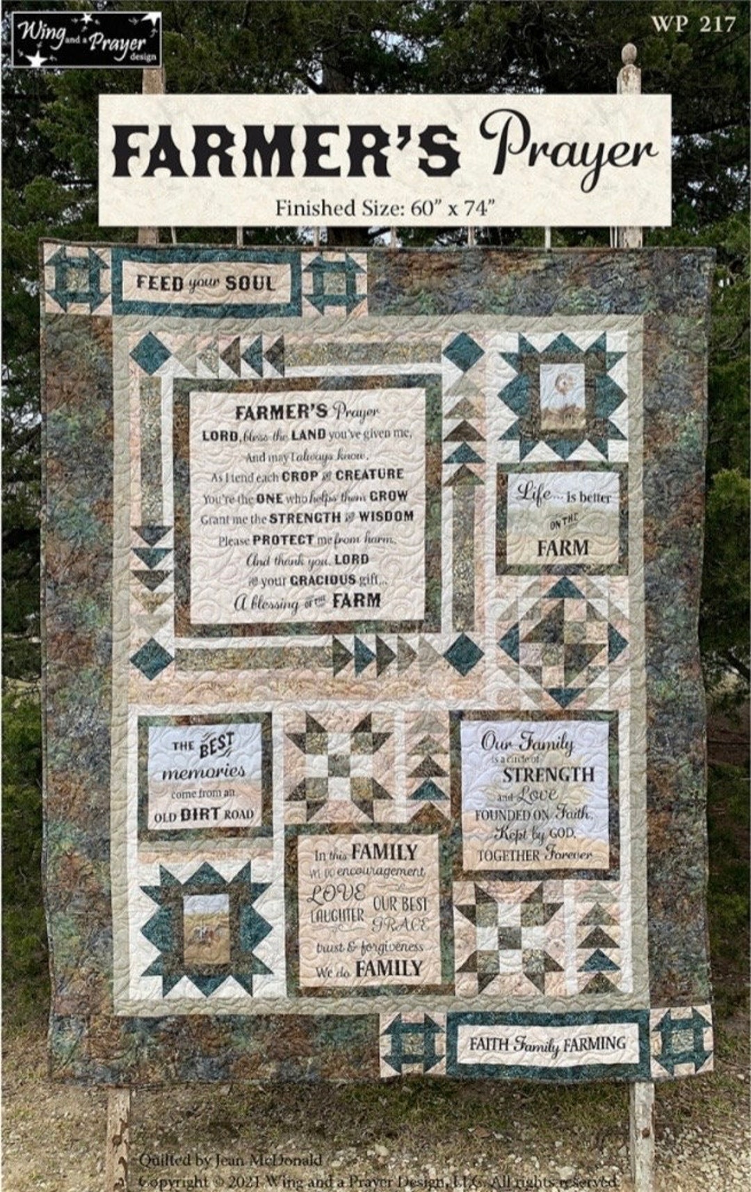 Farmers Prayer -quilt Pattern-wing and a Prayer Design-panel Quilt ...